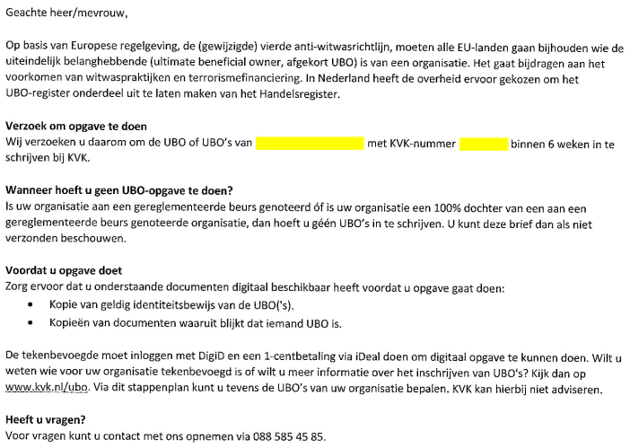 KvK sommeert tot inschrijving ubo binnen zes weken | Wwft, ubo-register ...